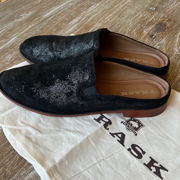 Trask | Shoes | Trask Ashley Metallic Suede Mules Slip Ons | Poshmark